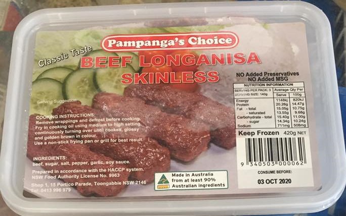 Pampanga Tocino - Beef Longanisa Classic Taste 425g - Masagana Oriental ...